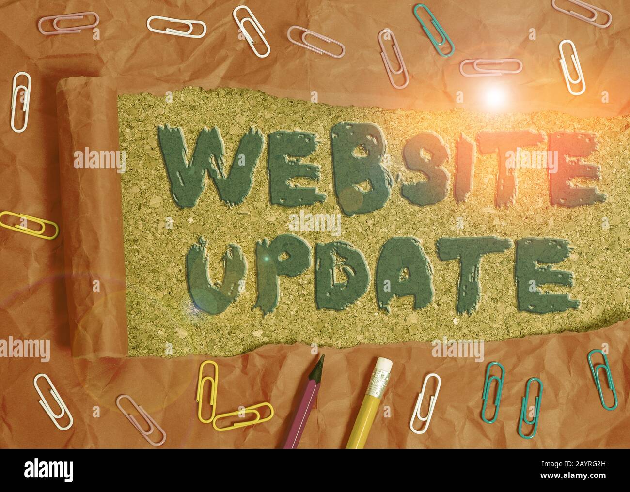 Writing note showing Website Update. Business concept for keeping the webpage and content up to ...