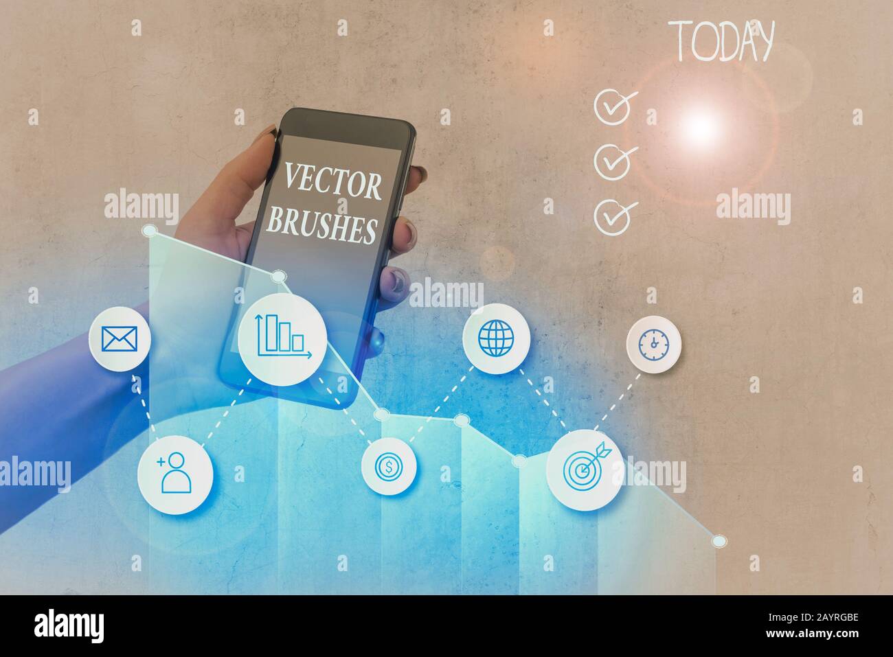 Handwriting text Brushes. Conceptual photo Applied to path and use to ...