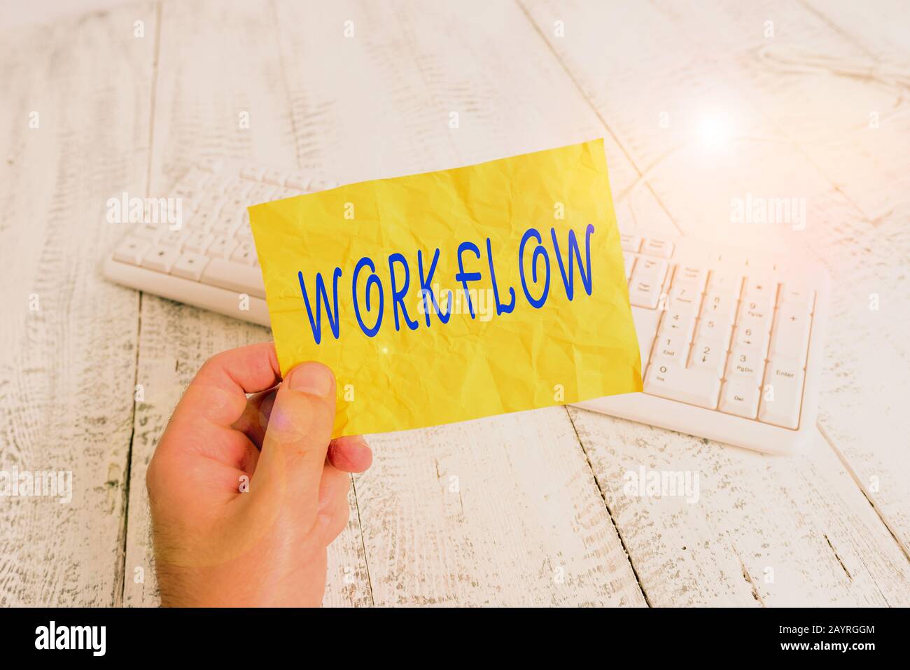 Text sign showing Workflow. Business photo showcasing Series of ...