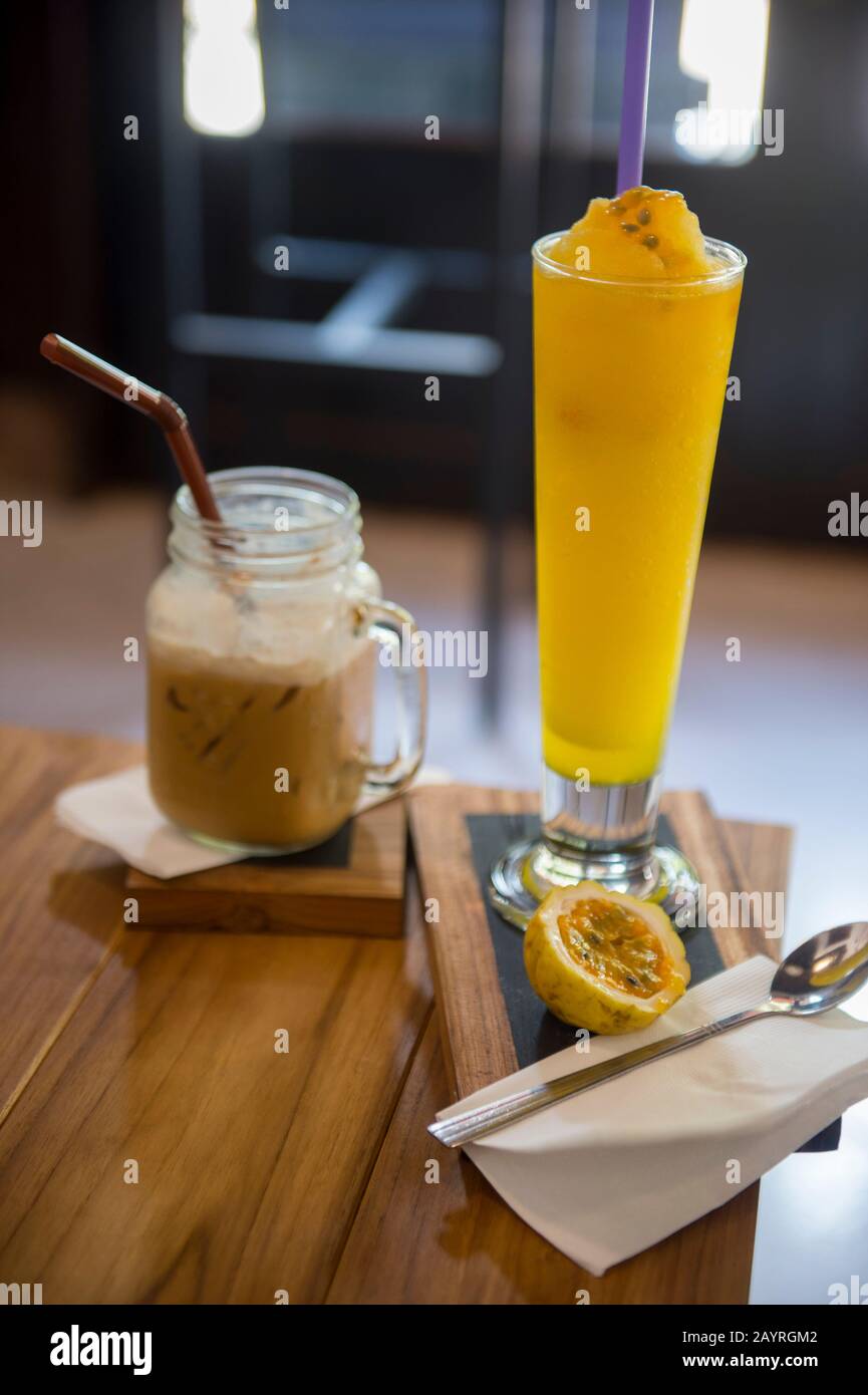 A smoothie in a coffee house in the UNESCO world heritage town of Luang ...