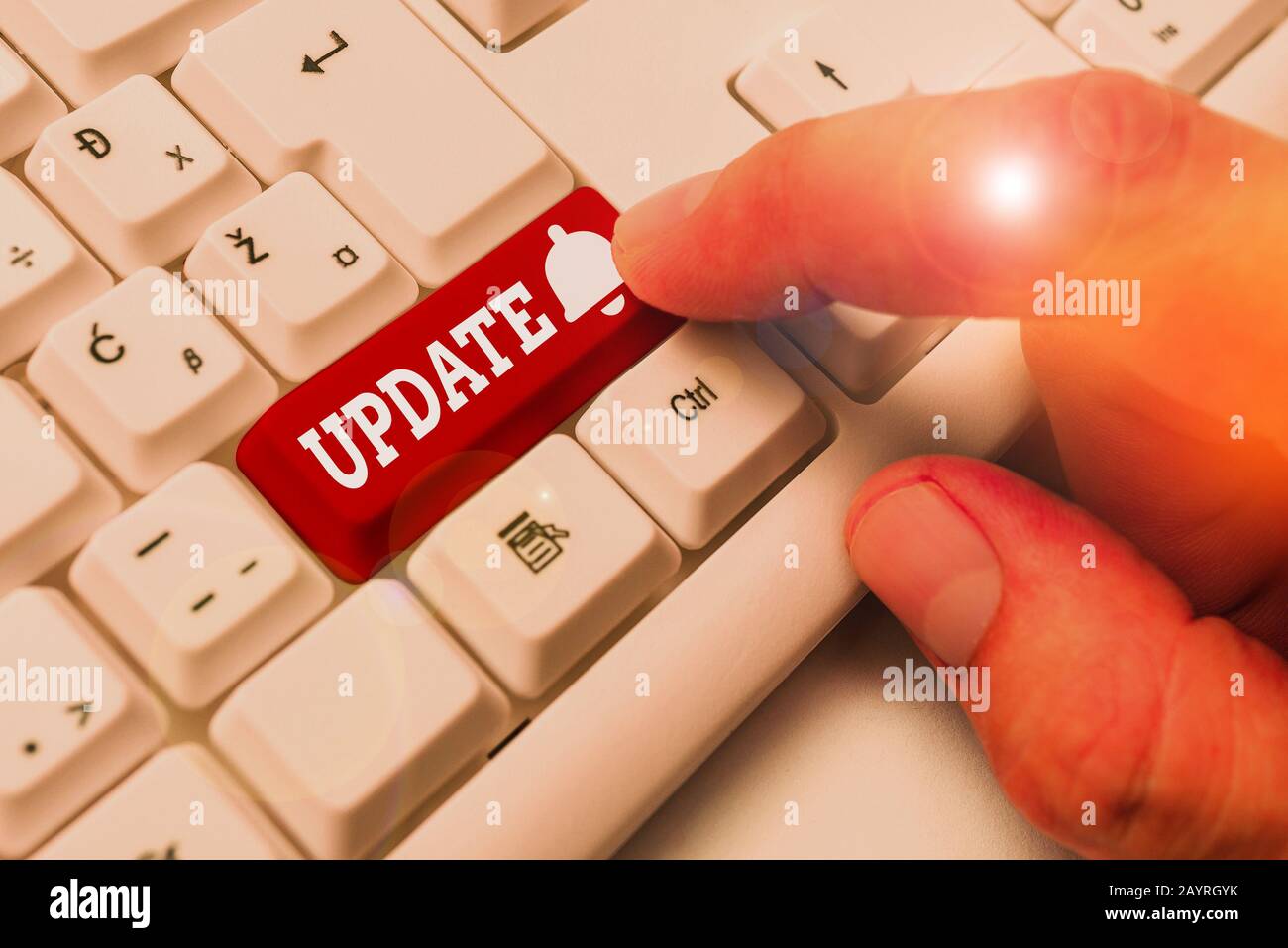 Handwriting text Update. Conceptual photo Make something more modern ...