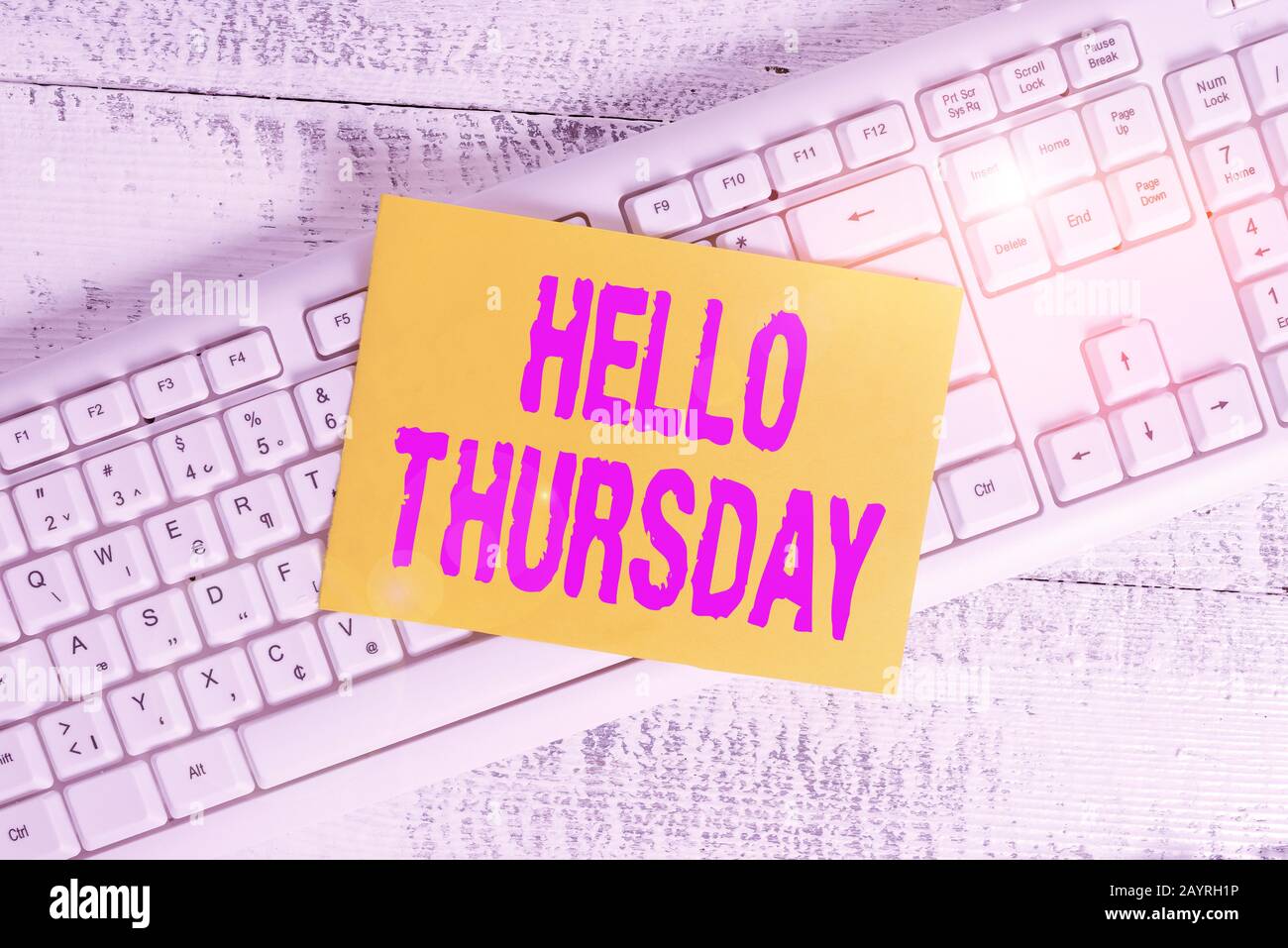 Handwriting text Hello Thursday. Conceptual photo the greeting used to ...