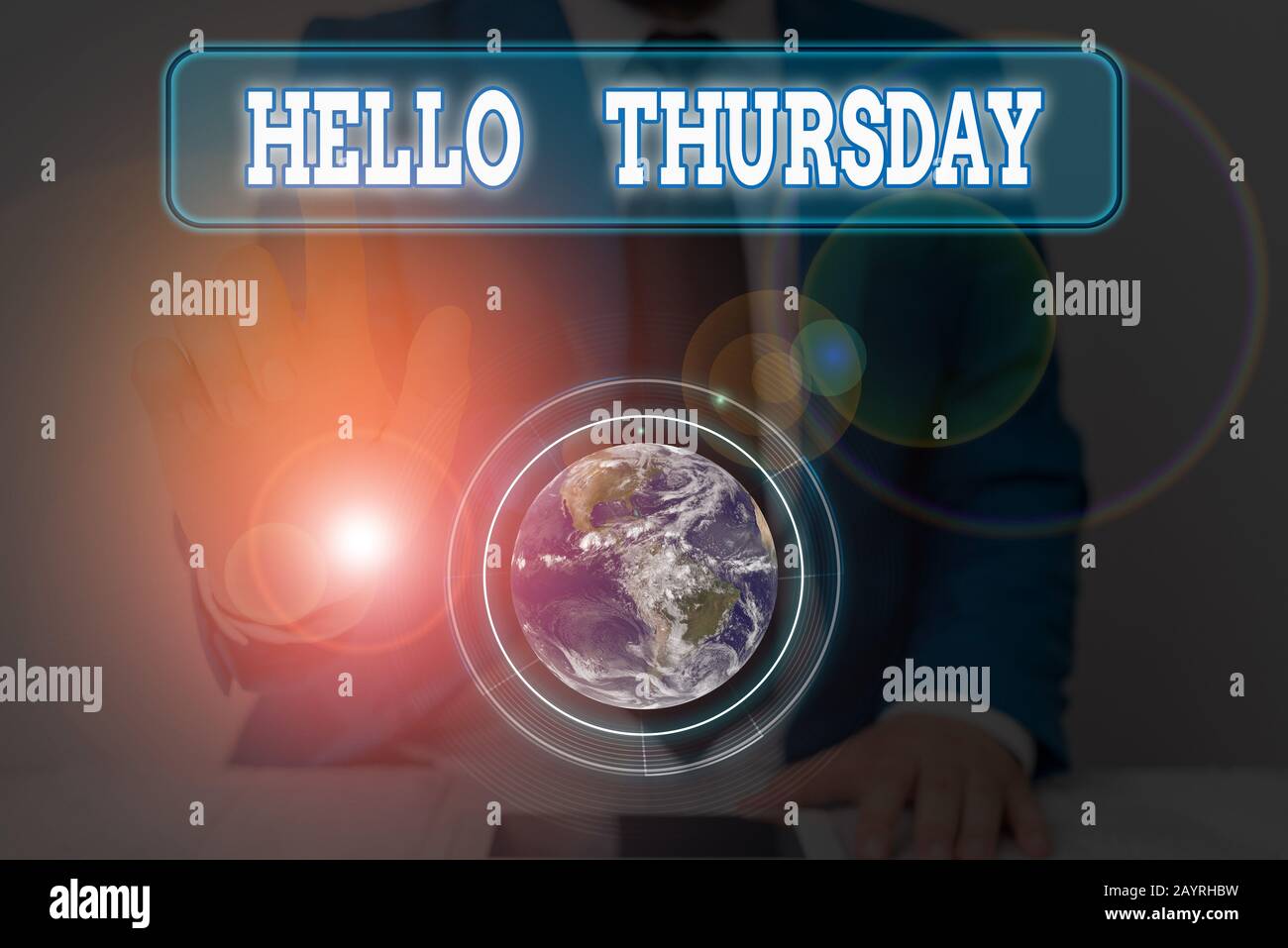 Conceptual hand writing showing Hello Thursday. Concept meaning the ...