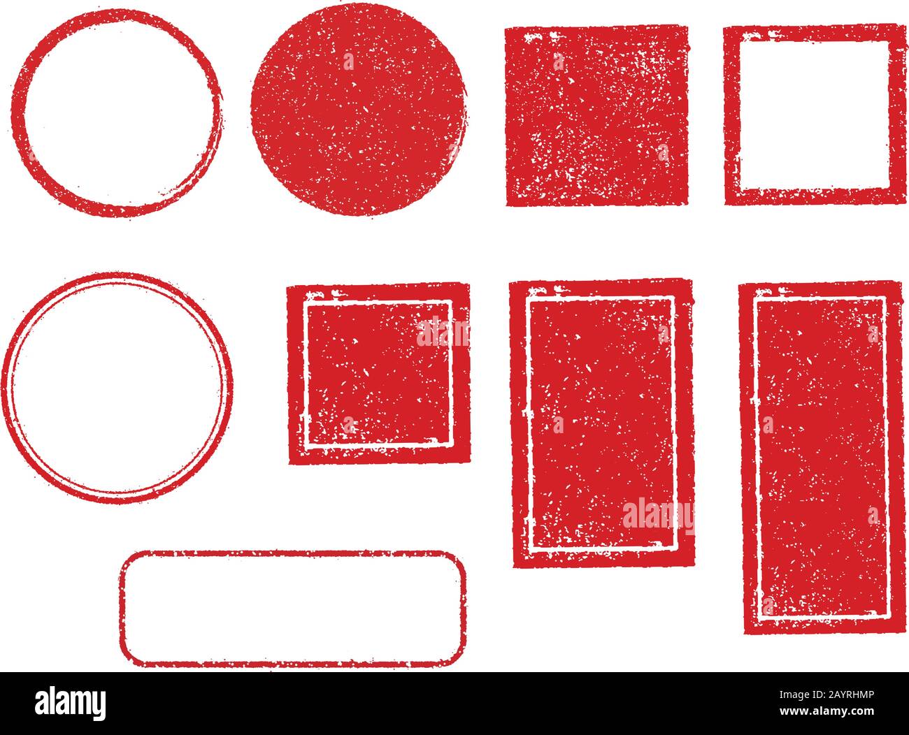 rubber stamp frame set (square, circle, rectangle etc Stock Vector ...
