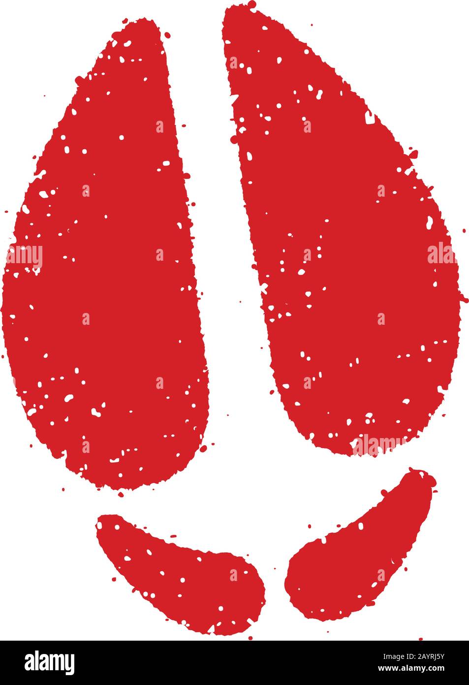 Wild boar footprints vector illustration / New Year's card stamp Stock ...