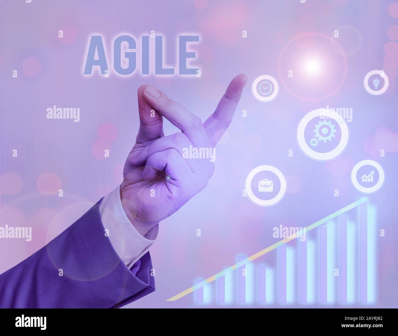 Writing note showing Agile. Business concept for particular approach to ...