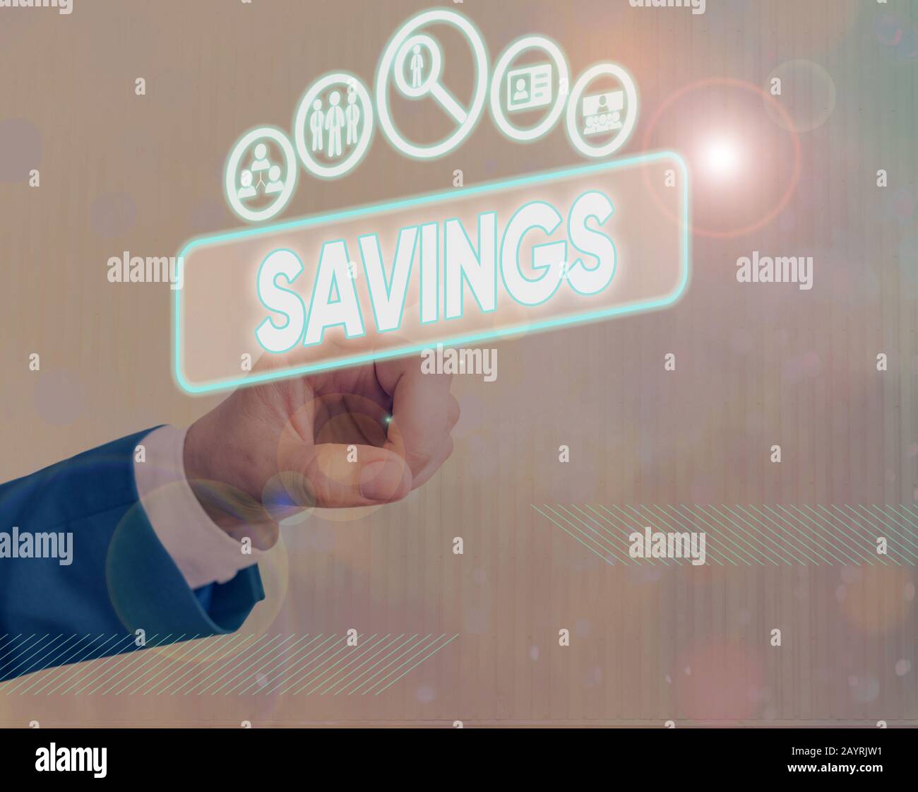 Conceptual hand writing showing Savings. Concept meaning the money that ...