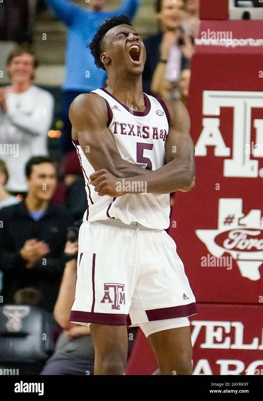 College Station, Texas, USA. 15th Feb, 2020. -Texas A&M forward EMANUEL ...