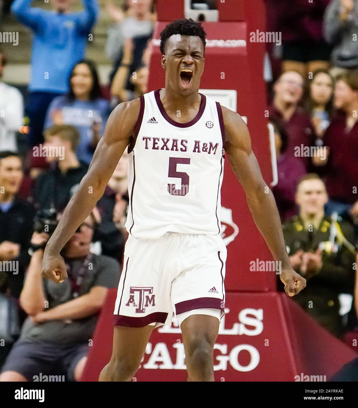 College Station, Texas, USA. 15th Feb, 2020. -Texas A&M forward EMANUEL ...