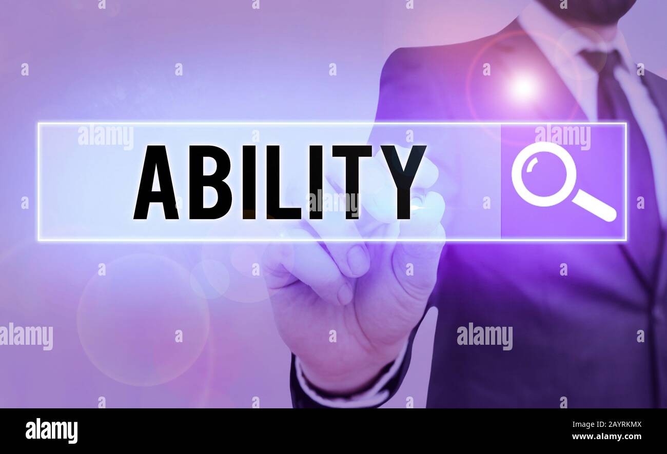 Writing note showing Ability. Business concept for the physical or ...