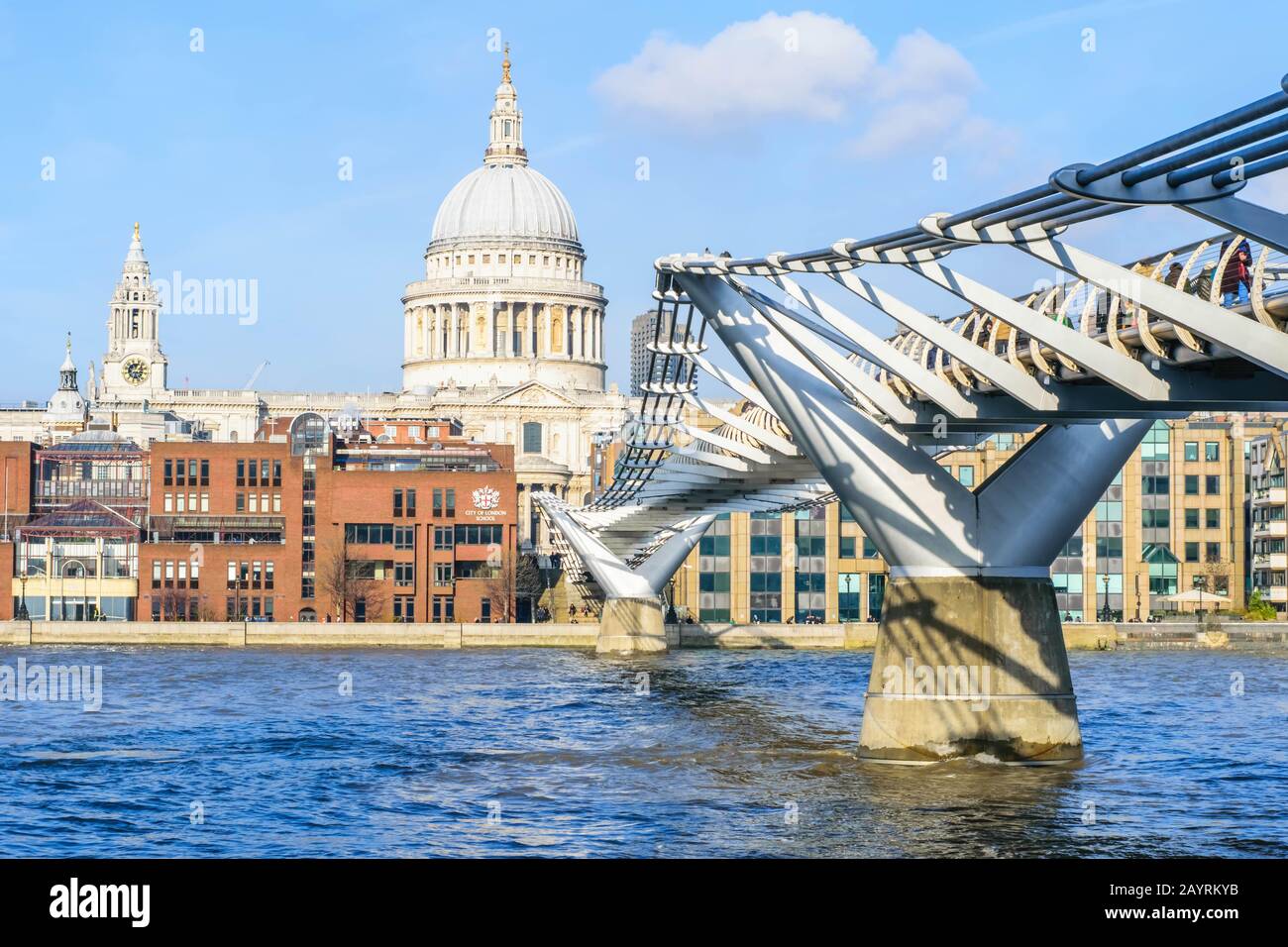 Modern bridge in London at daylight Stock Photo - Alamy