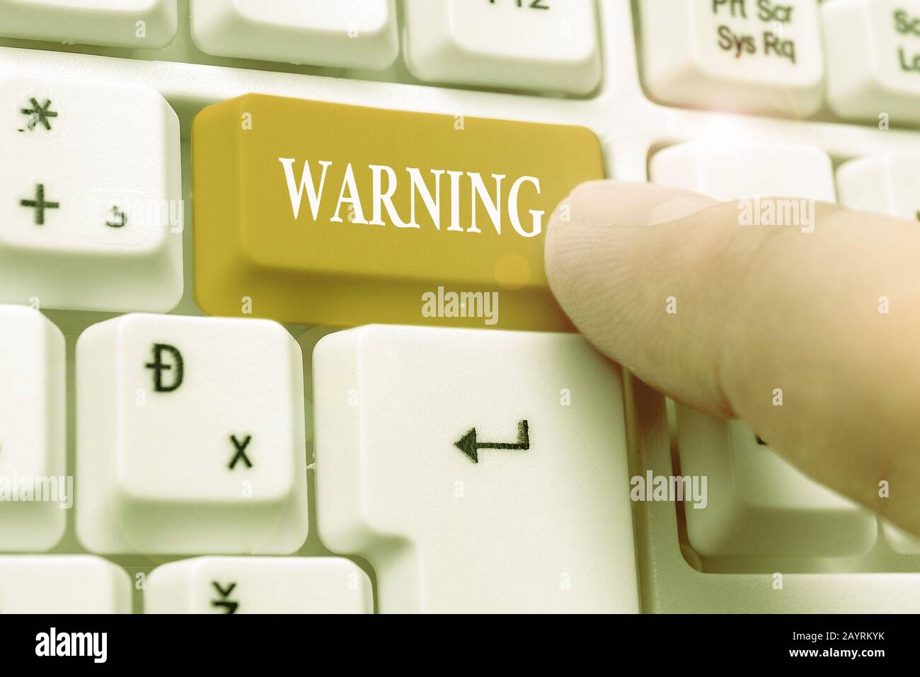 Handwriting text writing Warning. Conceptual photo Advice Sign for ...