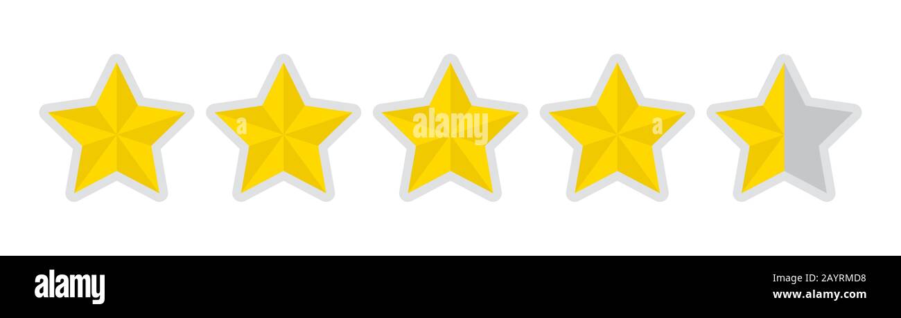 five-star rating icon (4.5 Stock Vector Image & Art - Alamy