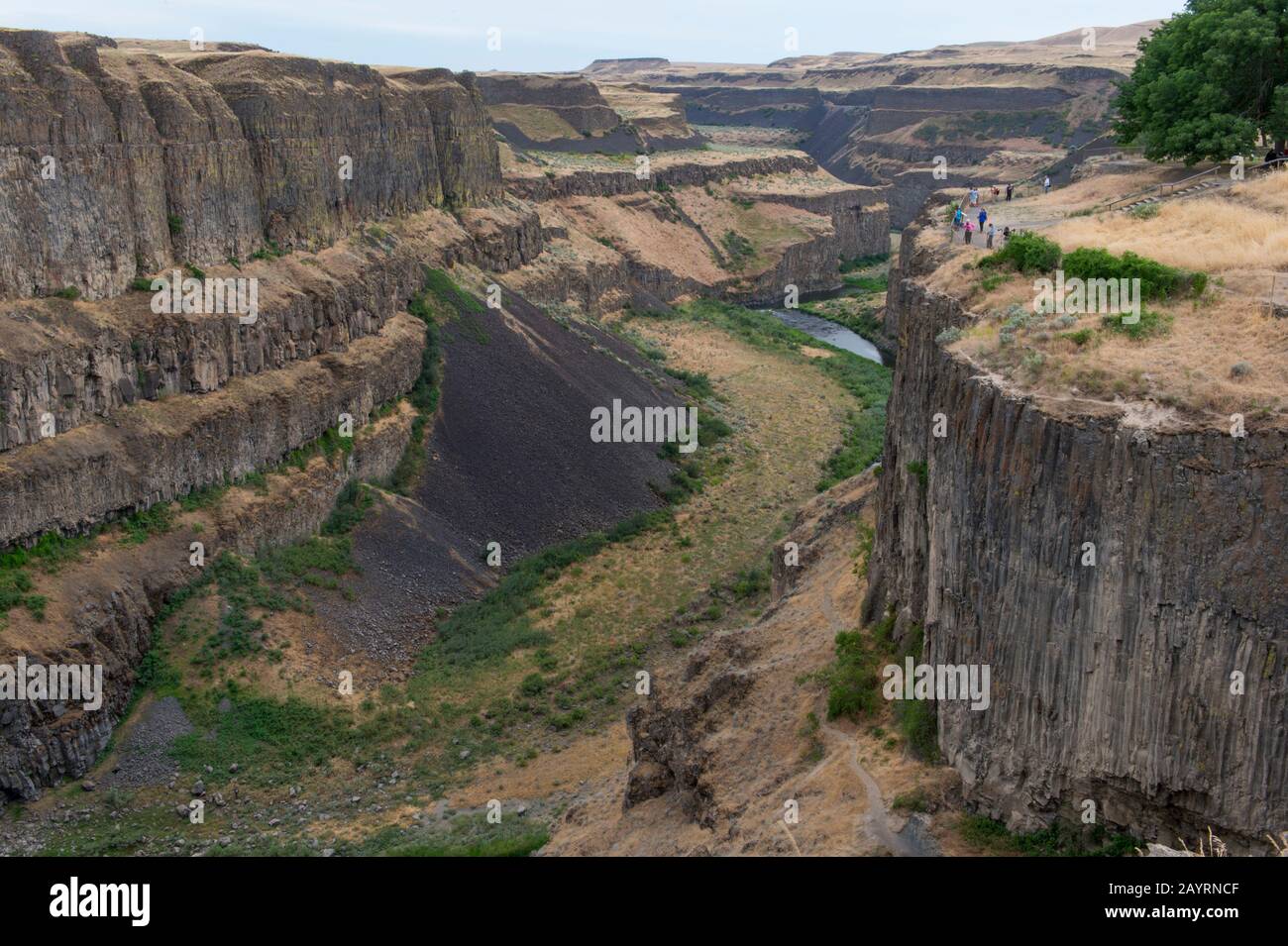 View of the Palouse River canyon with basalt columns at the Palouse ...