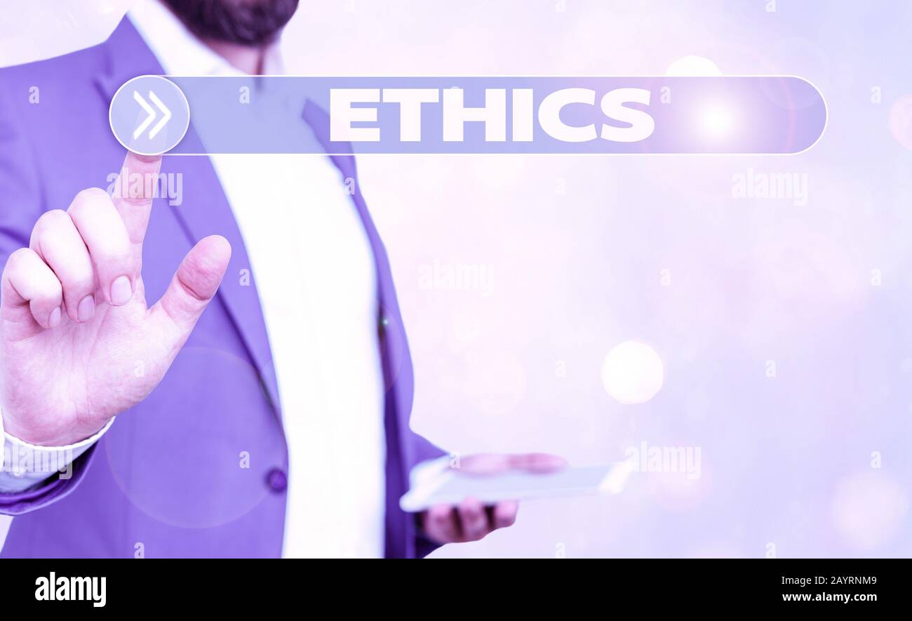 Handwriting text writing Ethics. Conceptual photo the moral philosophy ...