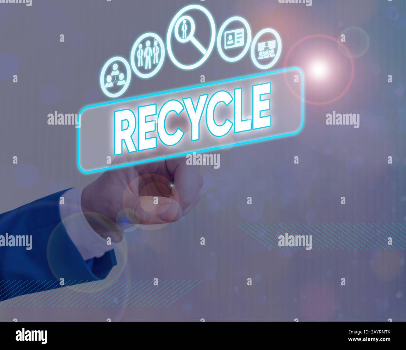 Conceptual hand writing showing Recycle. Concept meaning ocess of ...