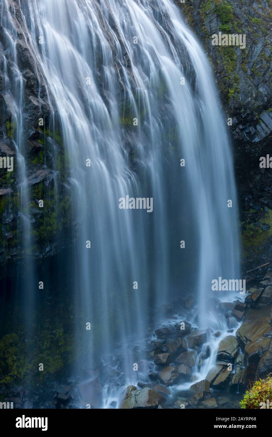 Detail of Narada Falls in Mt. Rainier National Park in Washington State ...
