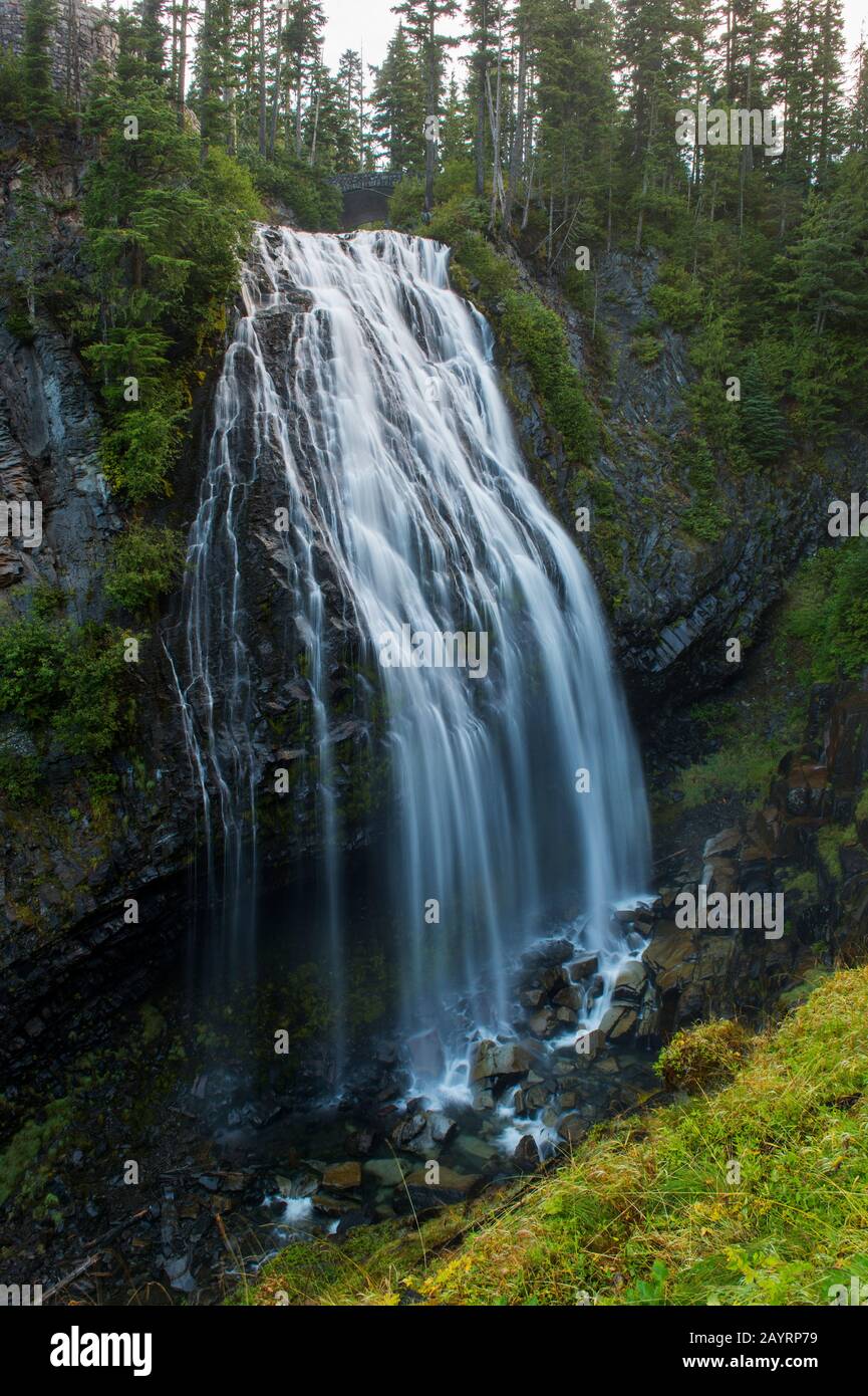 View of Narada Falls in Mt. Rainier National Park in Washington State ...