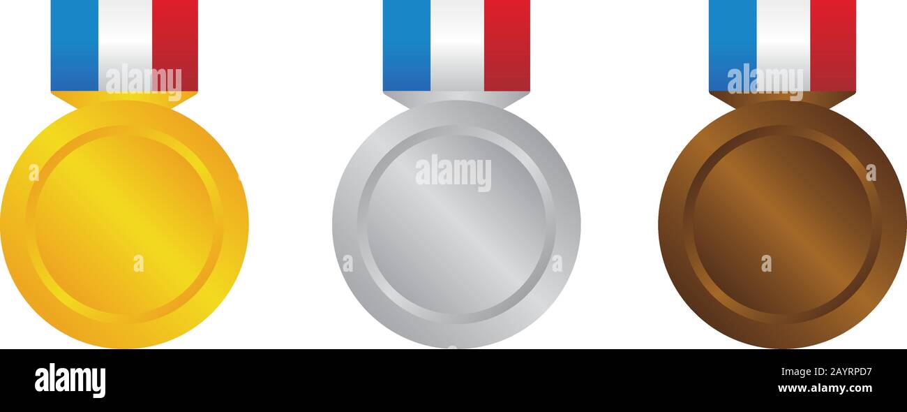 Medal icon illustration set. three colors ( gold /silver /bronze Stock ...