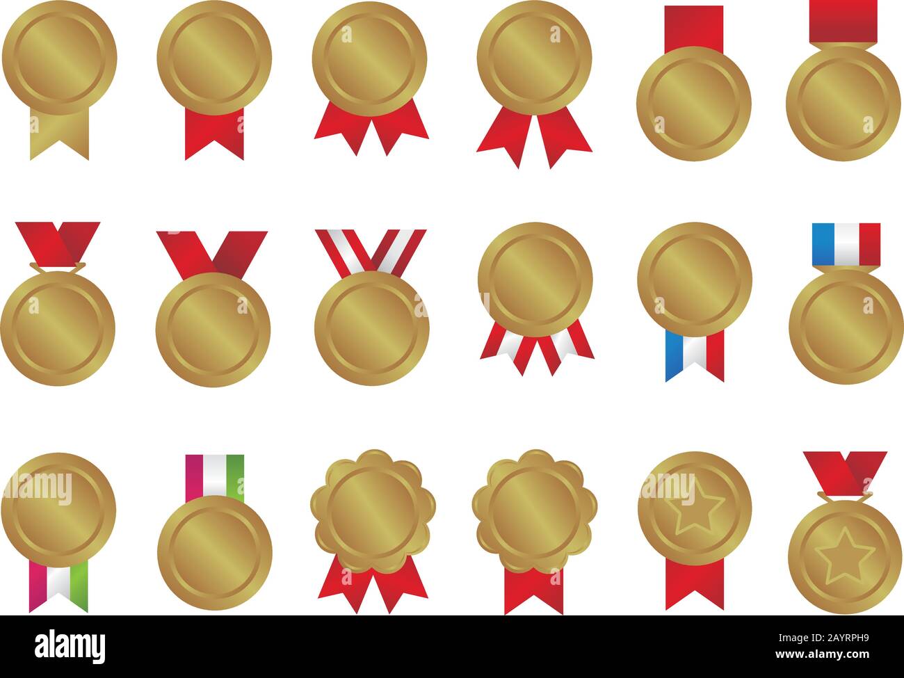 Medal icon symbol set Stock Vector Images - Alamy
