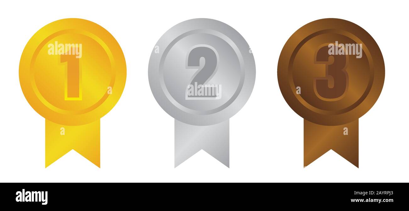 ranking medal icon illustration set. from 1st place to 3rd place. 3 ...