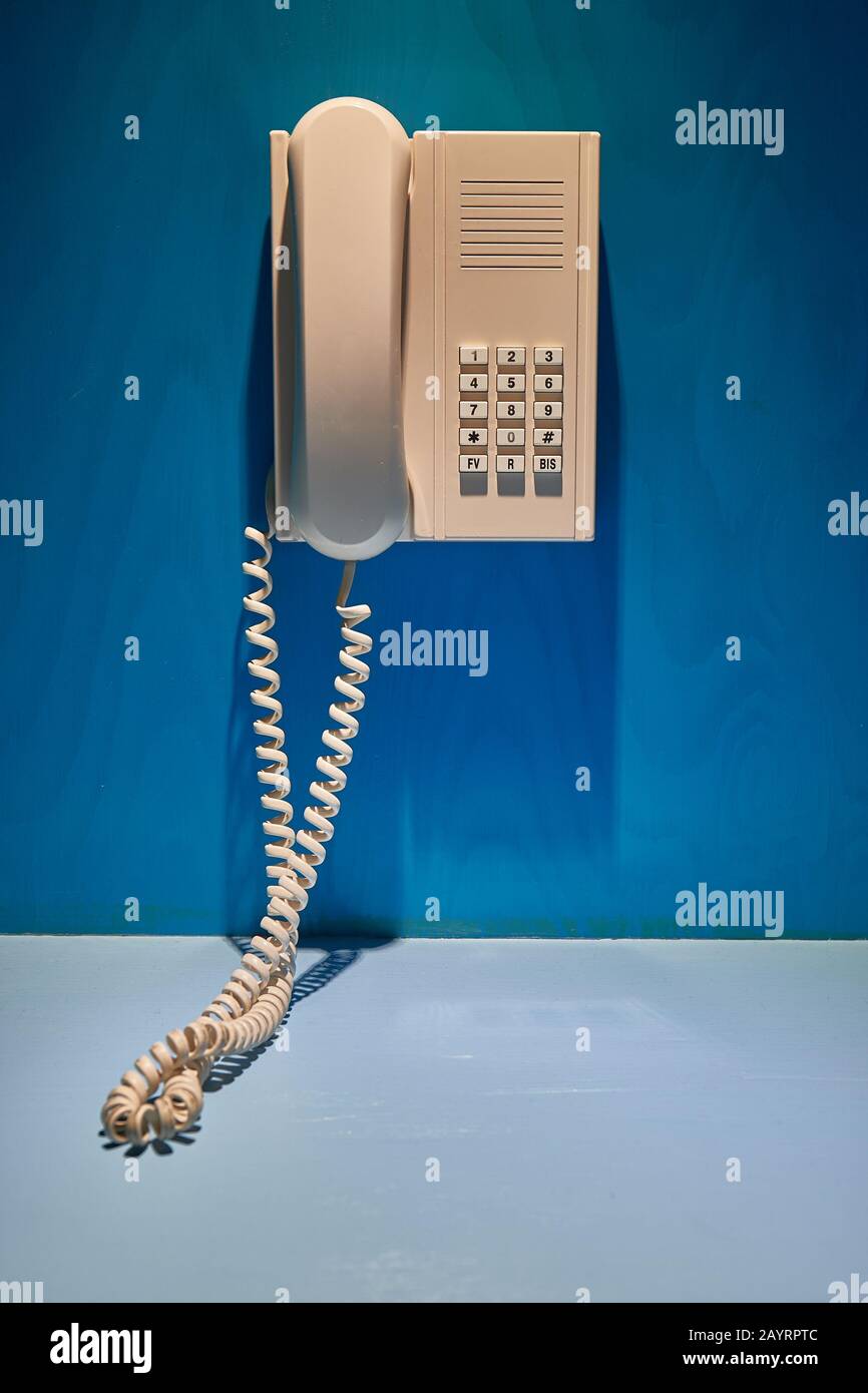 Wall mounted dial telephone hi-res stock photography and images - Alamy