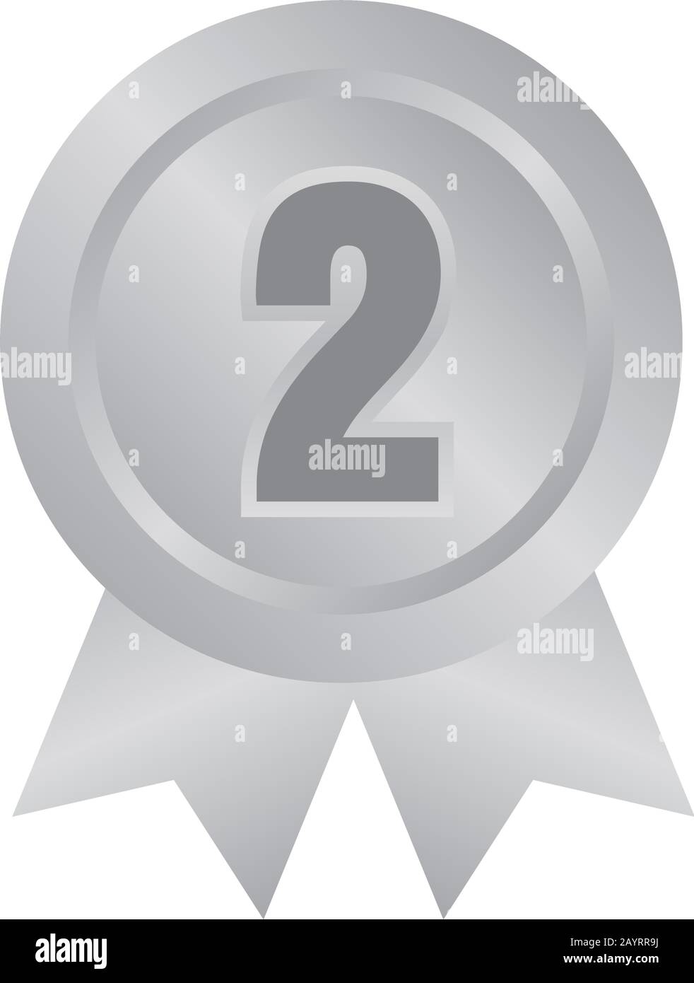 Ranking medal icon illustration. 2nd place (silver Stock Vector Image ...