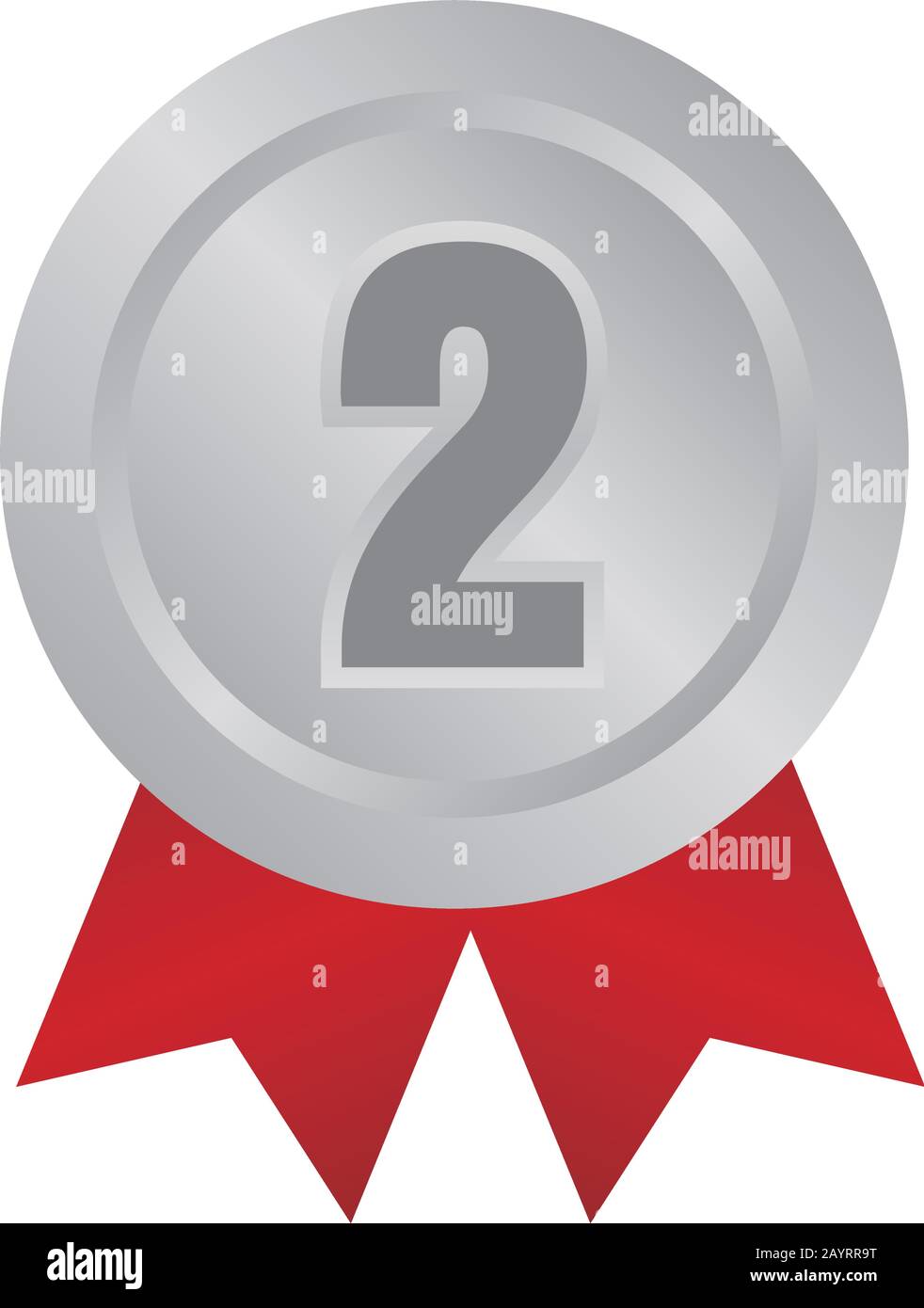 Ranking medal icon illustration. 2nd place (silver Stock Vector Image ...