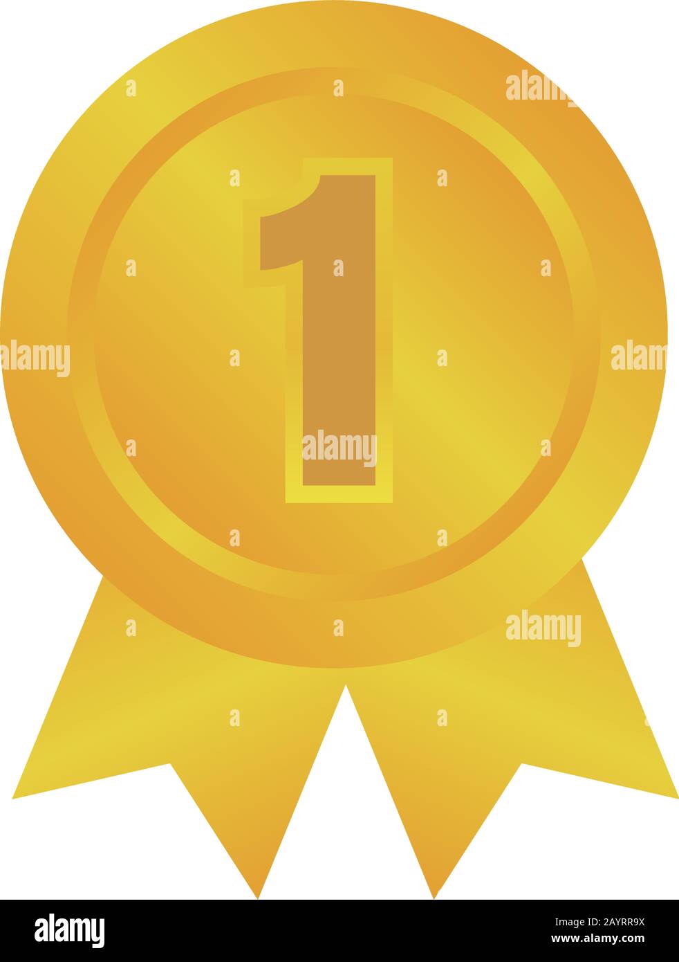 ranking medal icon illustration. 1st place (gold Stock Vector Image ...