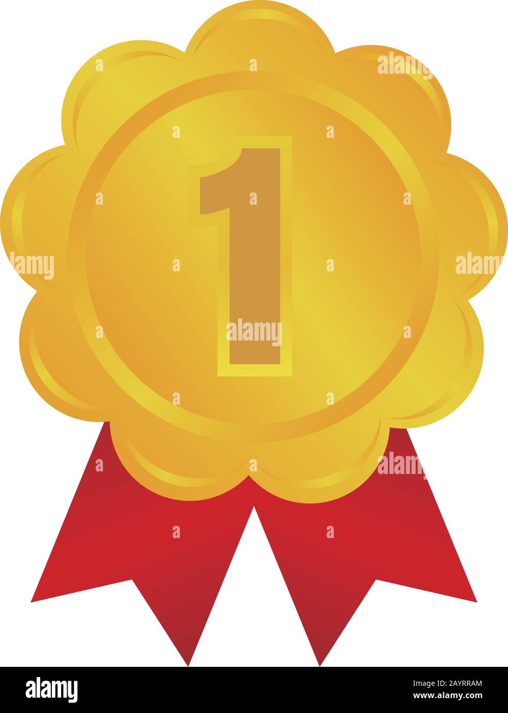 ranking medal icon illustration. 1st place (gold Stock Vector Image ...