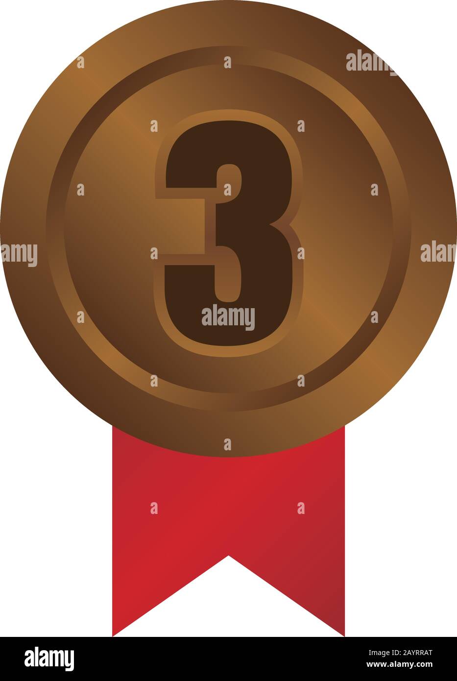 ranking medal icon illustration. 3rd place (bronze Stock Vector Image ...