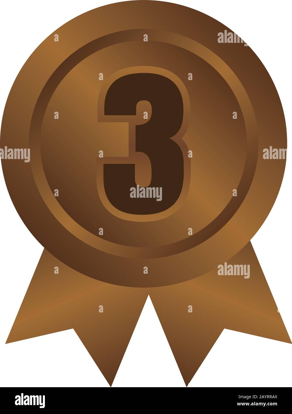 ranking medal icon illustration. 3rd place (bronze Stock Vector Image ...