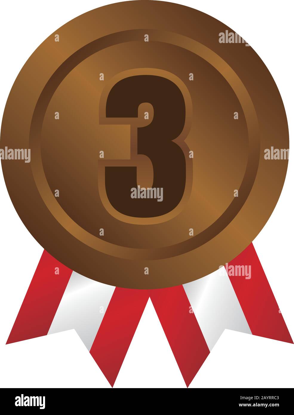 ranking medal icon illustration. 3rd place (bronze Stock Vector Image ...