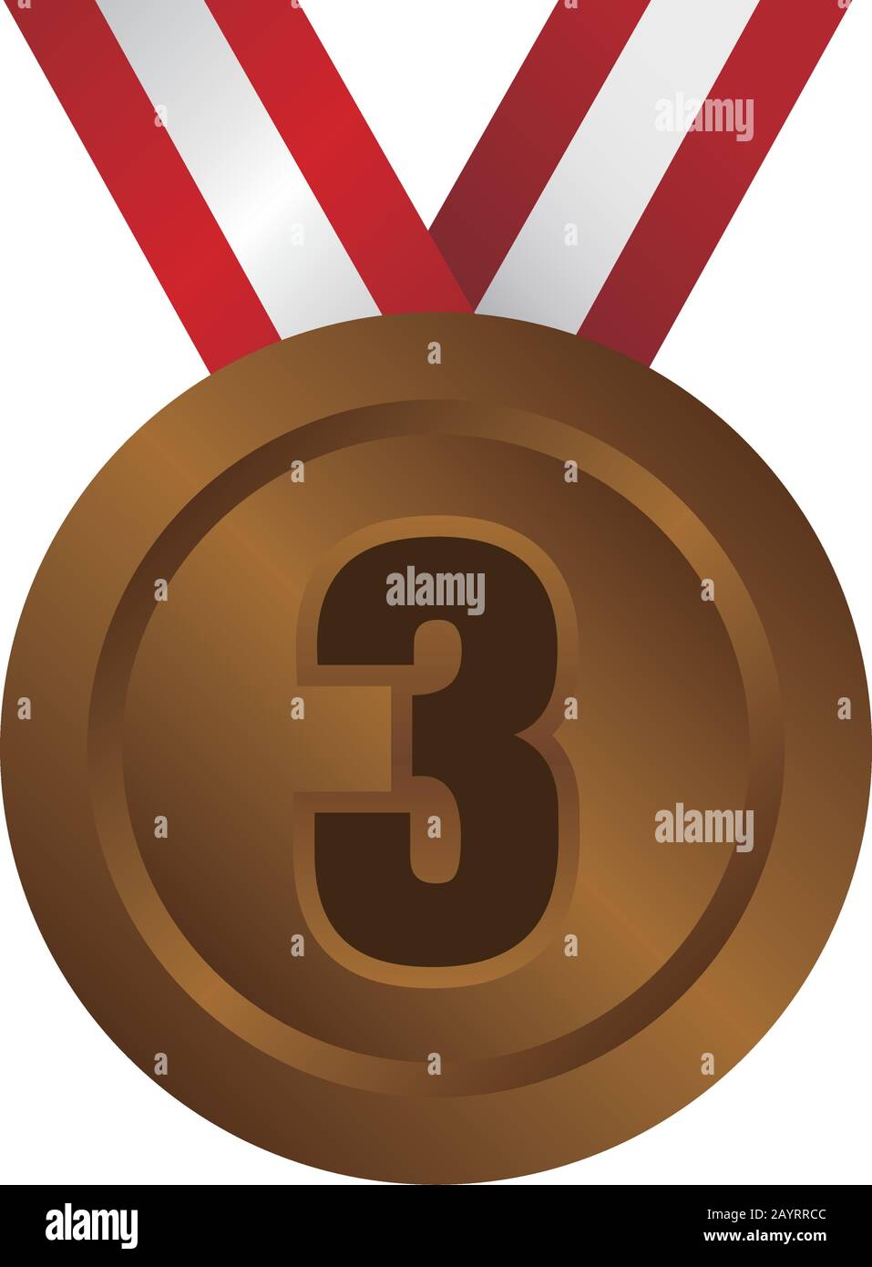 ranking medal icon illustration. 3rd place (bronze Stock Vector Image ...