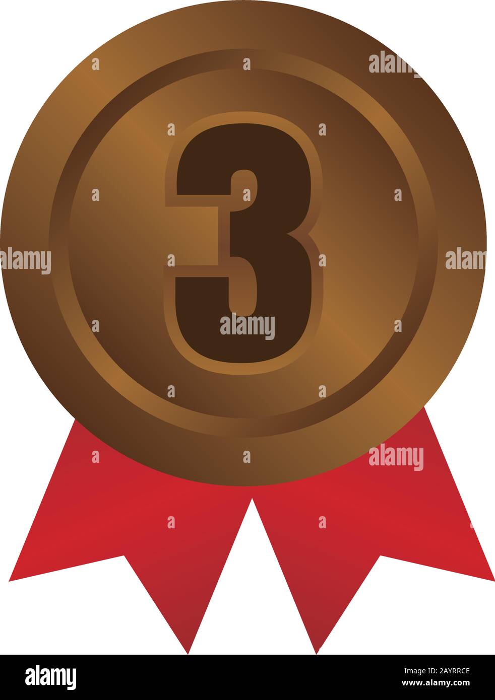 ranking medal icon illustration. 3rd place (bronze Stock Vector Image ...