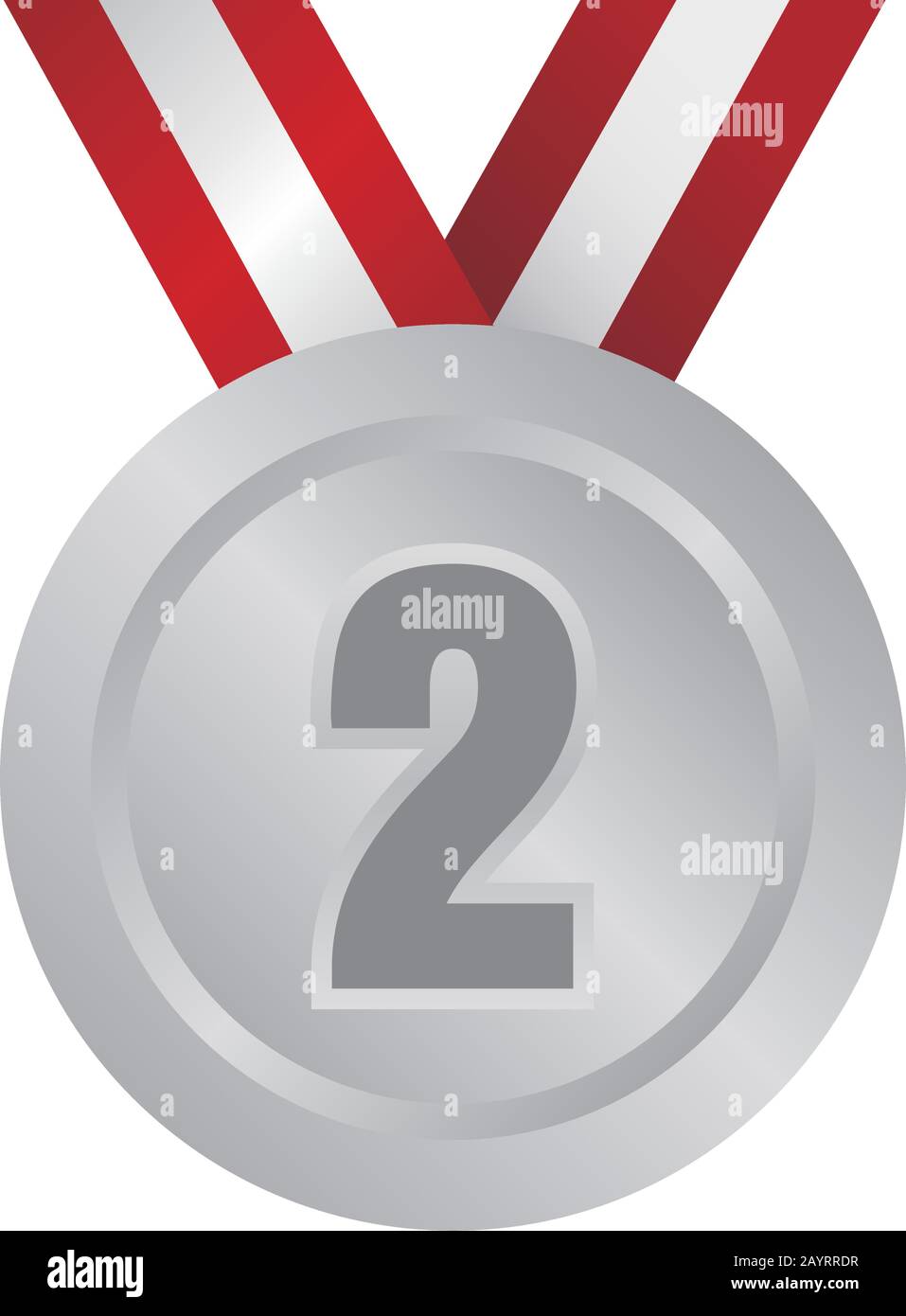Ranking medal icon illustration. 2nd place (silver Stock Vector Image ...