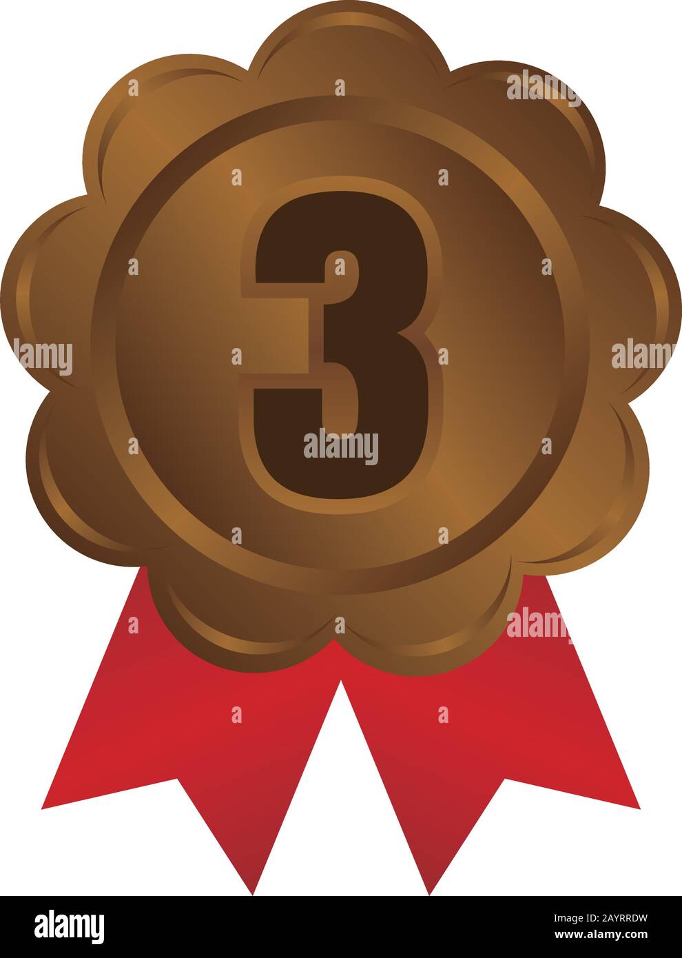 ranking medal icon illustration. 3rd place (bronze Stock Vector Image ...