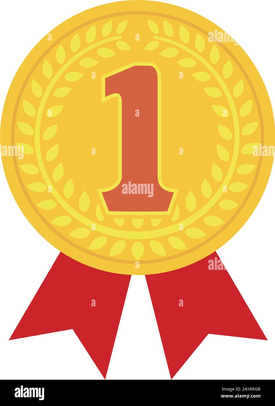 1st Rank Logo Ranking Medal Icon Illustration. 1st Place (gold Stock