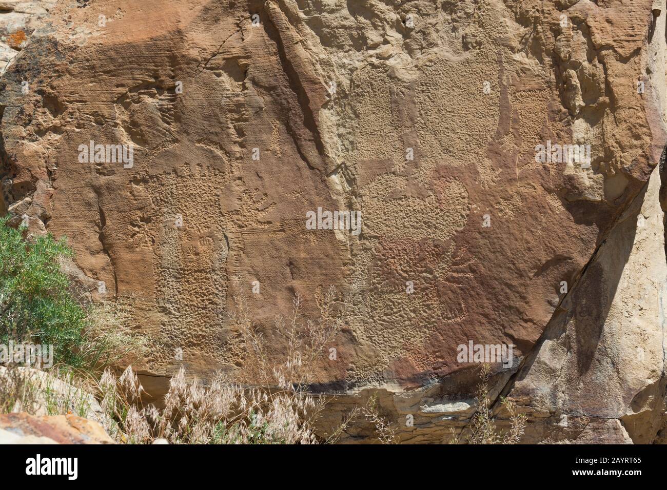Strange shapes and figures that have been carved into the ancient ...