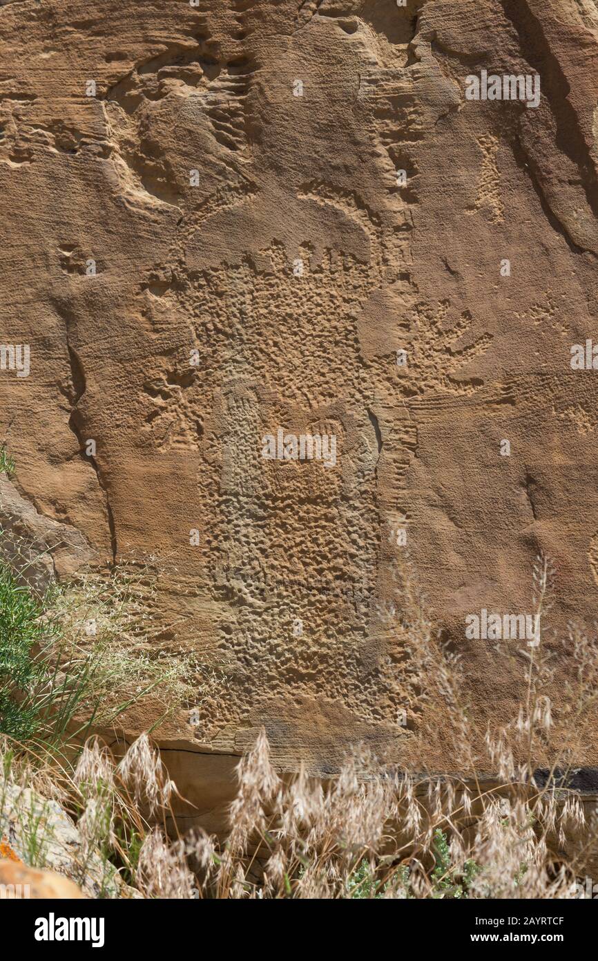 Strange shapes and figures that have been carved into the ancient ...