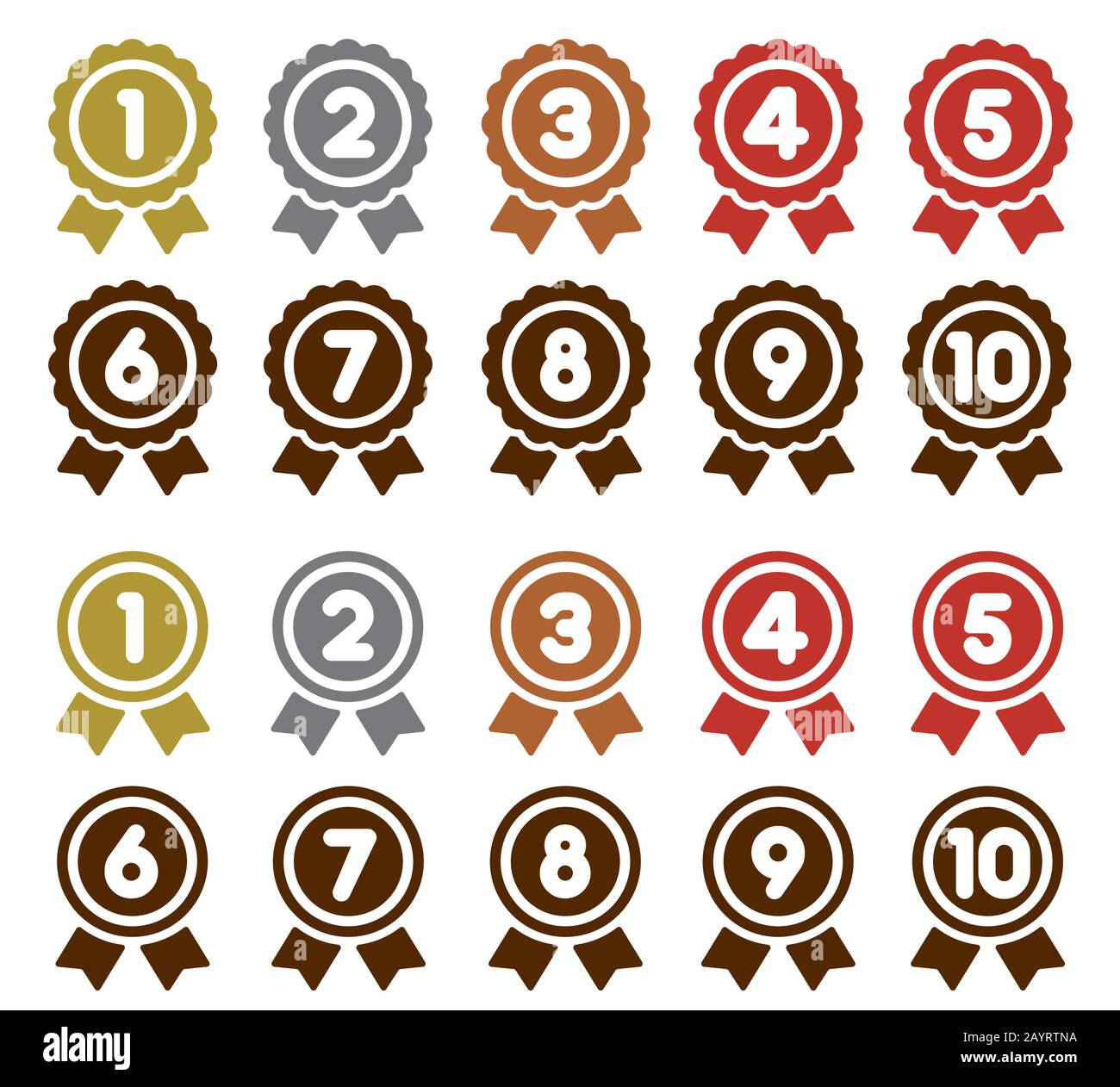 ranking medal icon set illustration Stock Vector Image & Art - Alamy