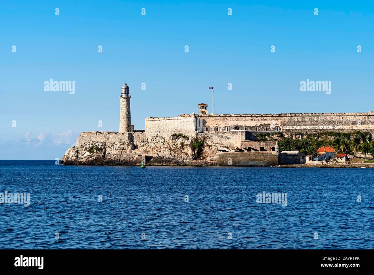 Famous fortress and lighthouse of El Morro in the entrance of Havana ...