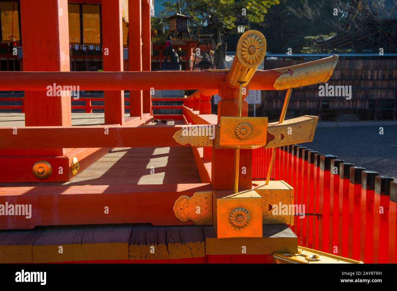 Detail of the architecture of the Fushimi Inari Taisha shrine, a Shinto ...