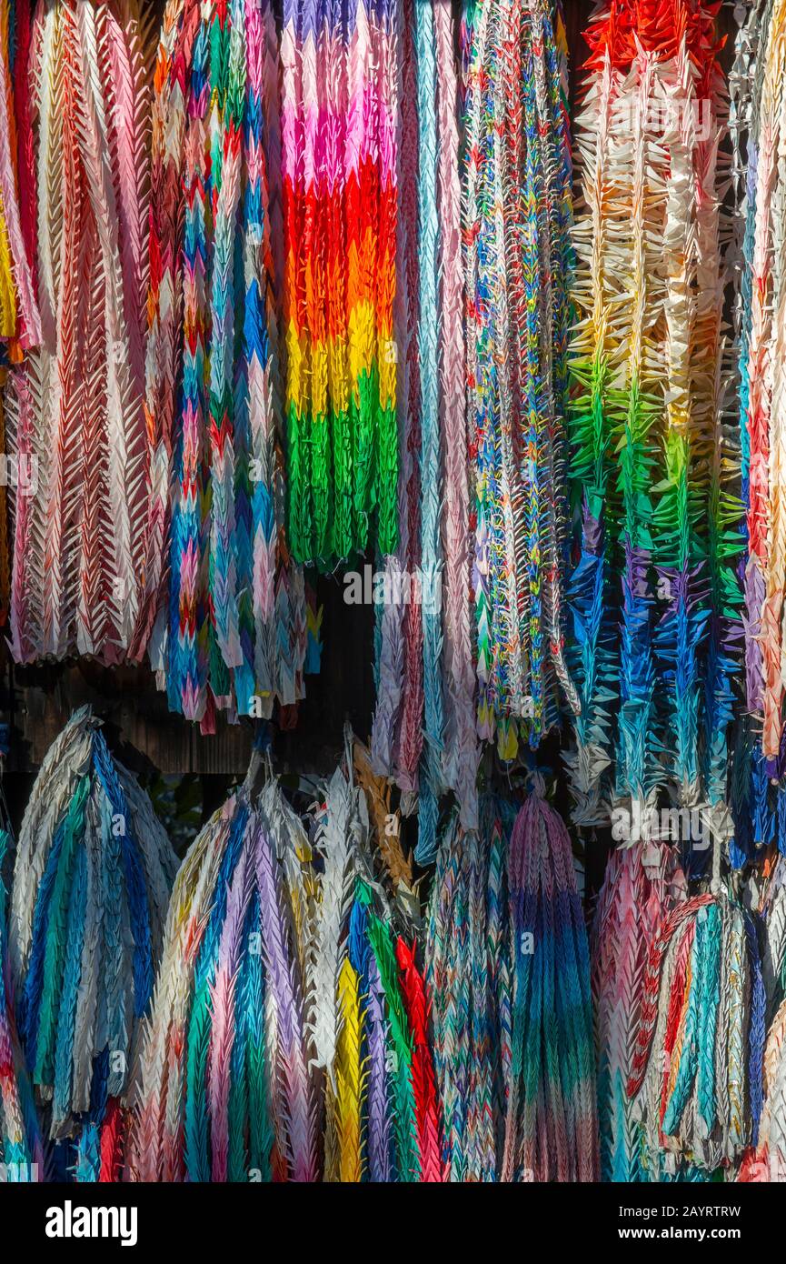 Close up of colorful origami offerings at the Fushimi Inari Taisha ...