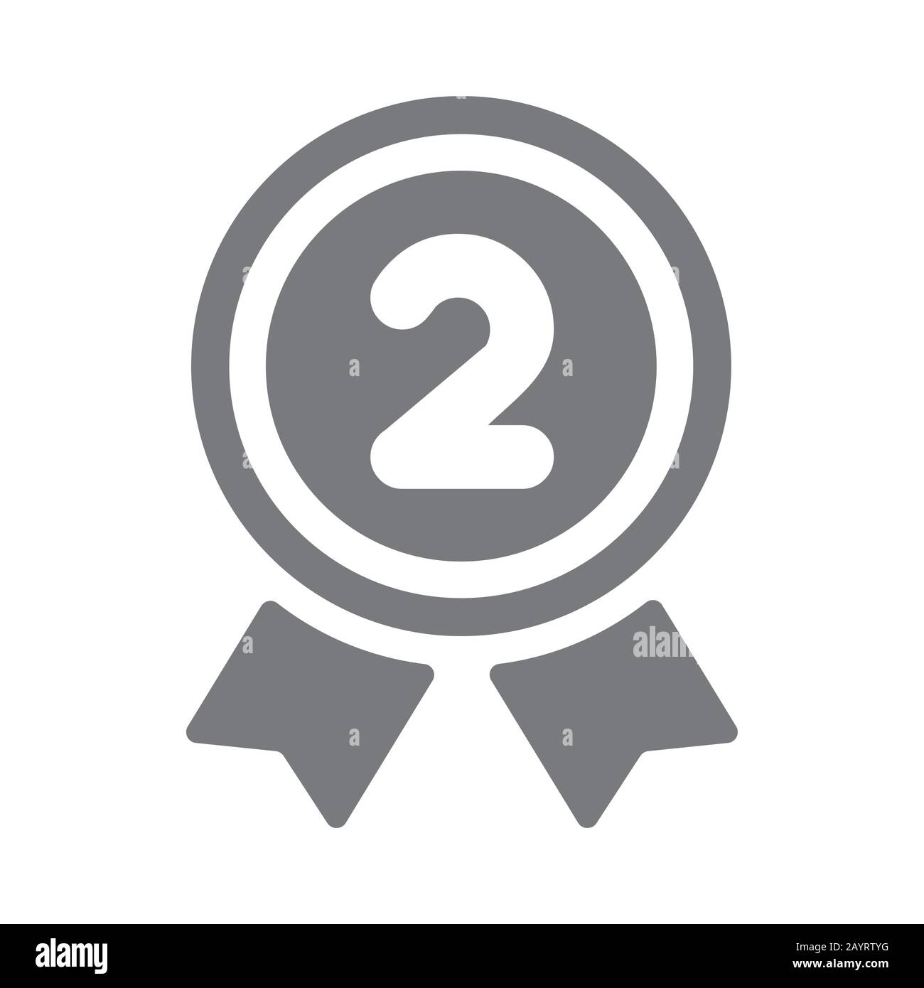 ranking medal icon illustration. 2nd place (silver Stock Vector Image ...