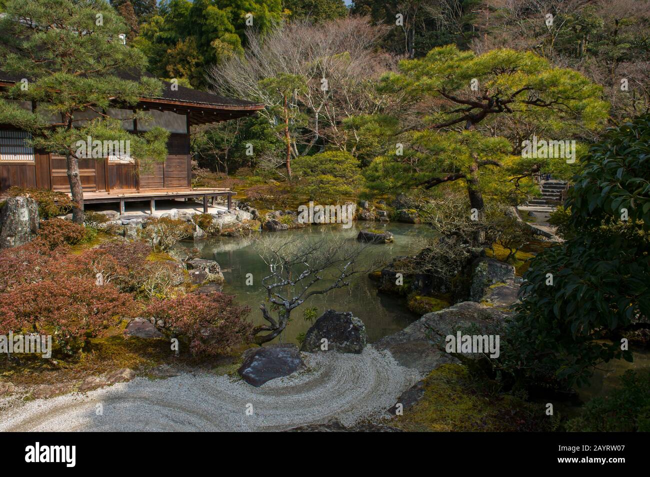 The garden of the Ginkaku-ji or Temple of the Silver Pavilion (UNESCO ...