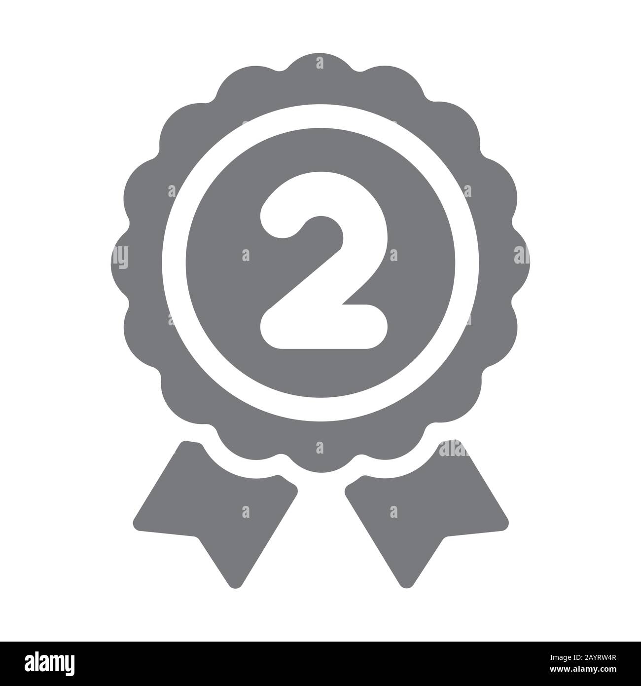 ranking medal icon illustration. 2nd place (silver Stock Vector Image ...