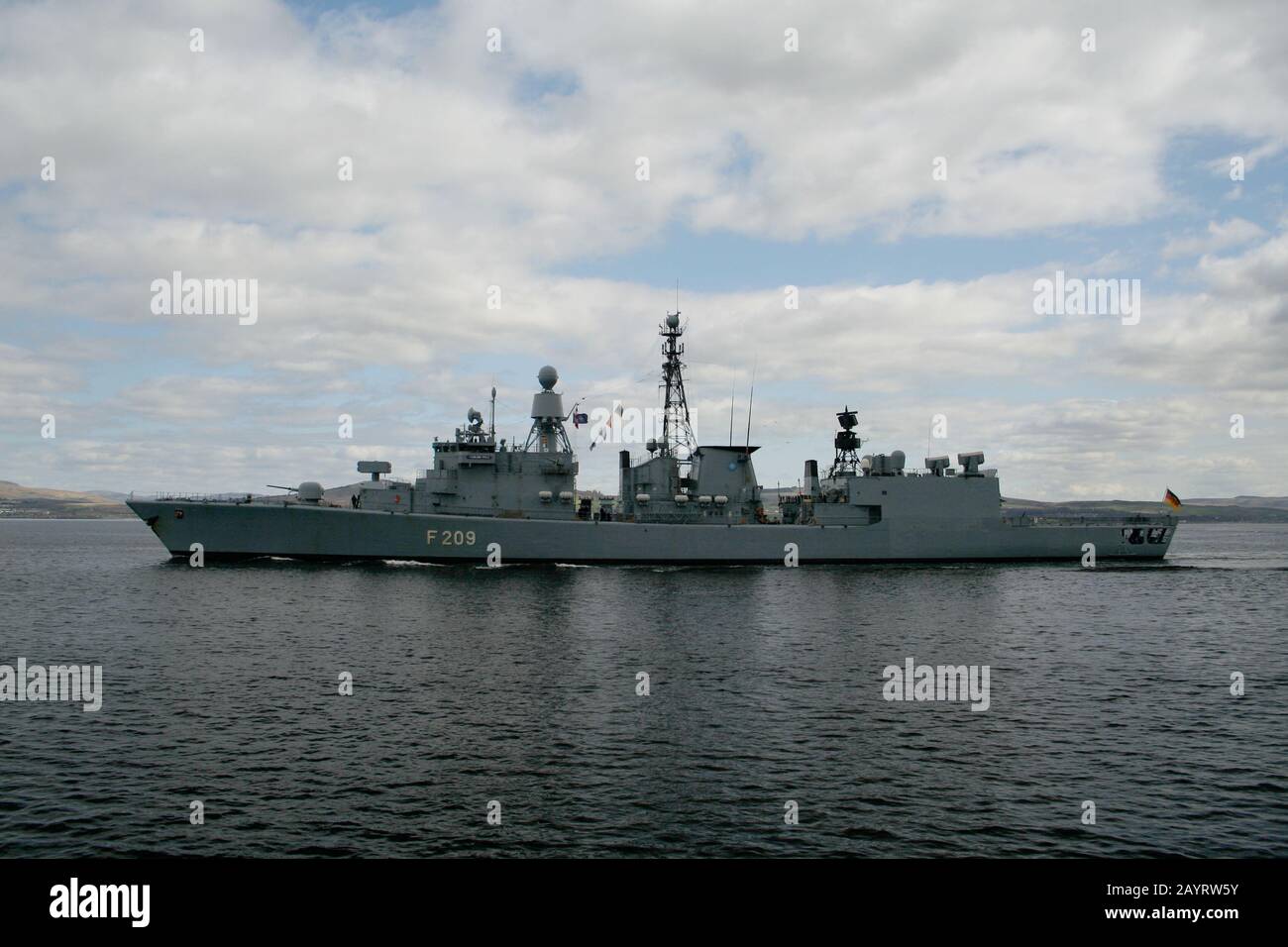 FGS Rheinland-Pfalz (F209), a Bremen-class frigate operated by the ...