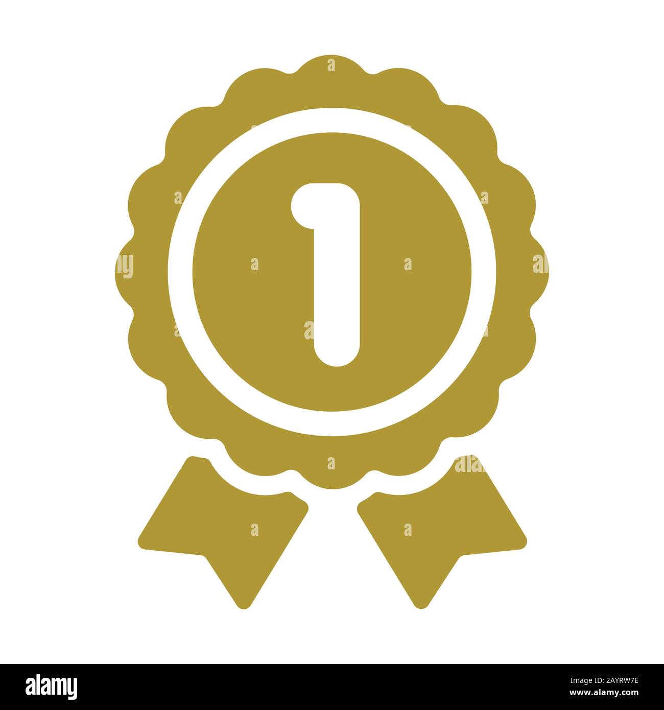 ranking medal icon illustration. 1st place (gold Stock Vector Image ...