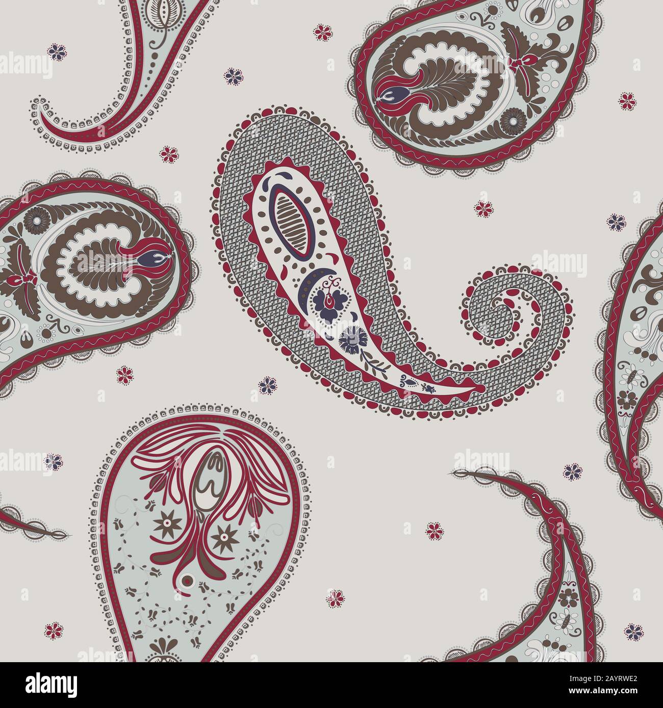 Hand drawn paisley seamless hi-res stock photography and images - Alamy